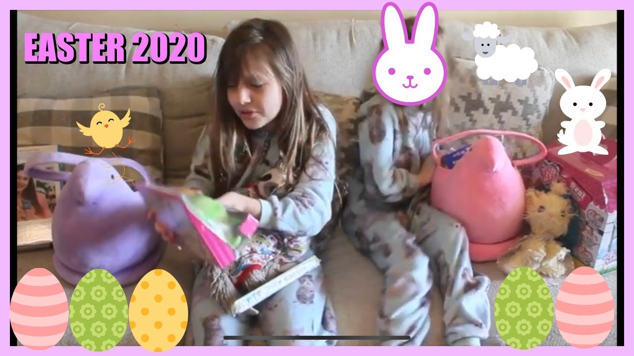 WHAT WE GOT FROM THE EASTER BUNNY!! Easter Baskets 2020 - YouTube