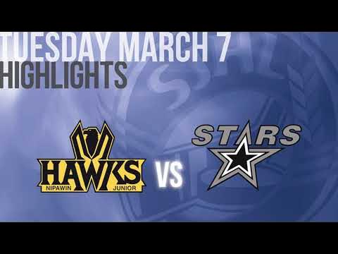 Highlights: Nipawin Hawks vs Battlefords North Stars Mar 7th - YouTube