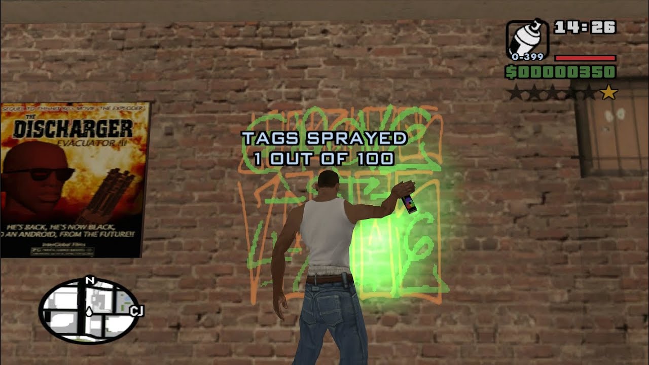 How to spray Gang Tag #77 at the beginning of the game - GTA San ...