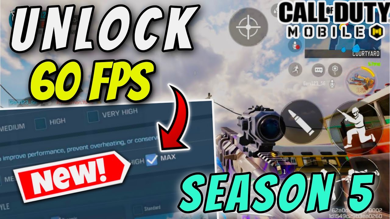 How To UNLOCK 60 FPS🔥 in call of duty mobile SEASON 5 || codm || Max ...