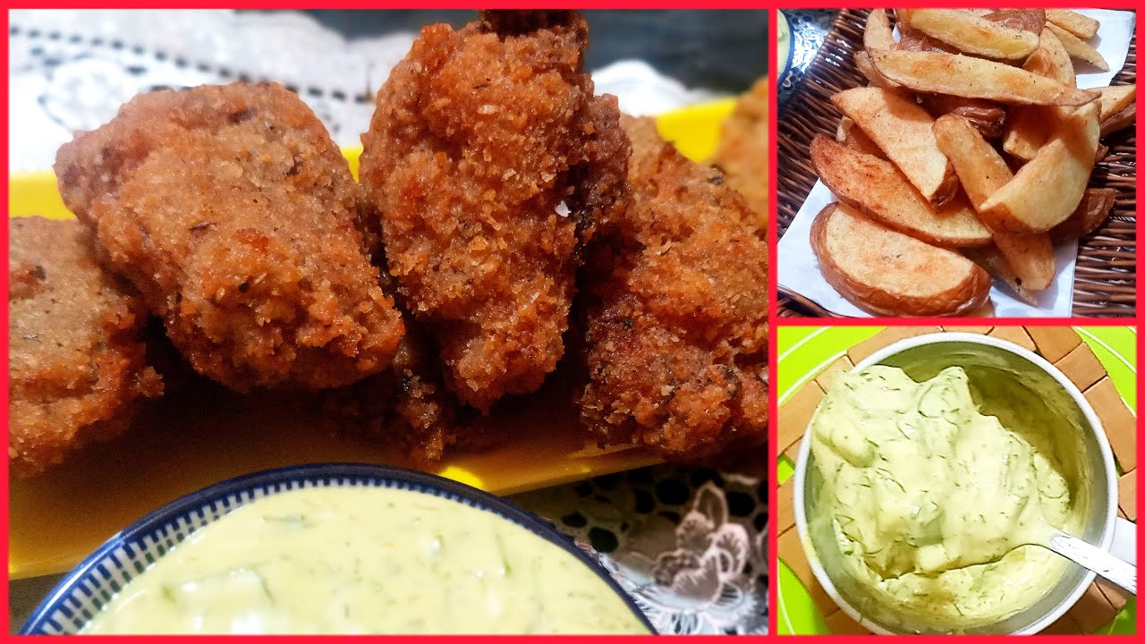 Crispy Finger Fish with Mustard Mayo sauce Recipe with Potato Wedges😍 ...