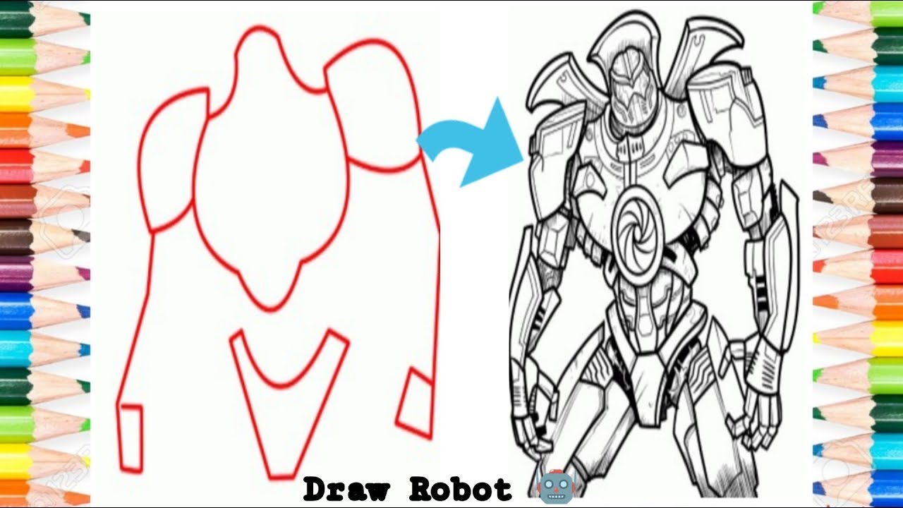 #1 Draw:How to Draw Robot 🤖 : very easy Step by step ideas 💥 - YouTube