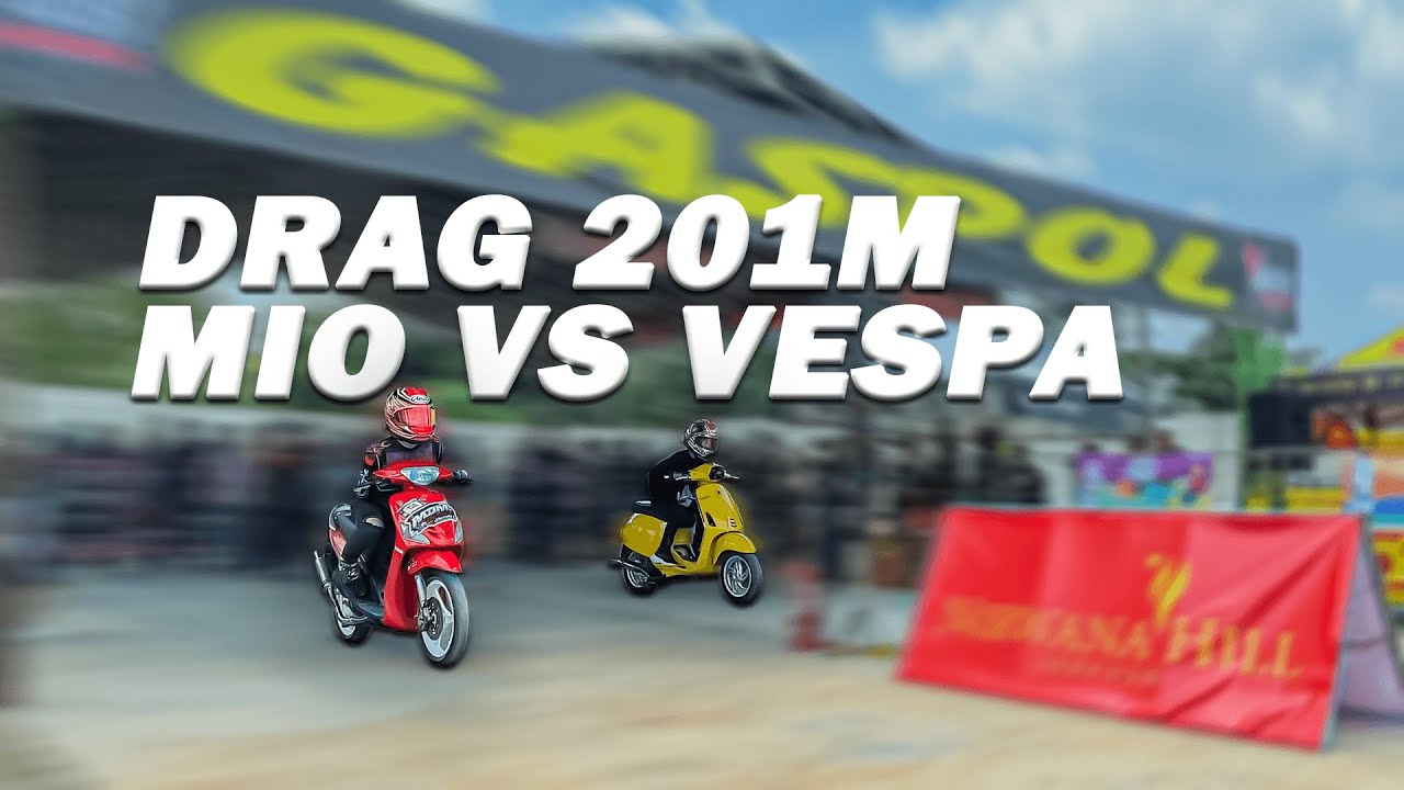 DRAG RACE 201M VESPA 63 VS JEPANGAN !! - YouTube