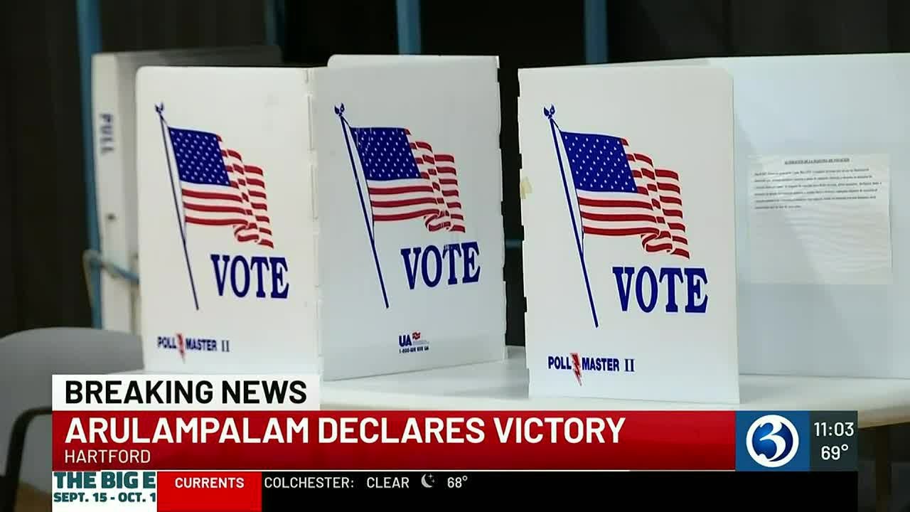 Arunan Arulampalam declares victory in Hartford mayoral primary - YouTube