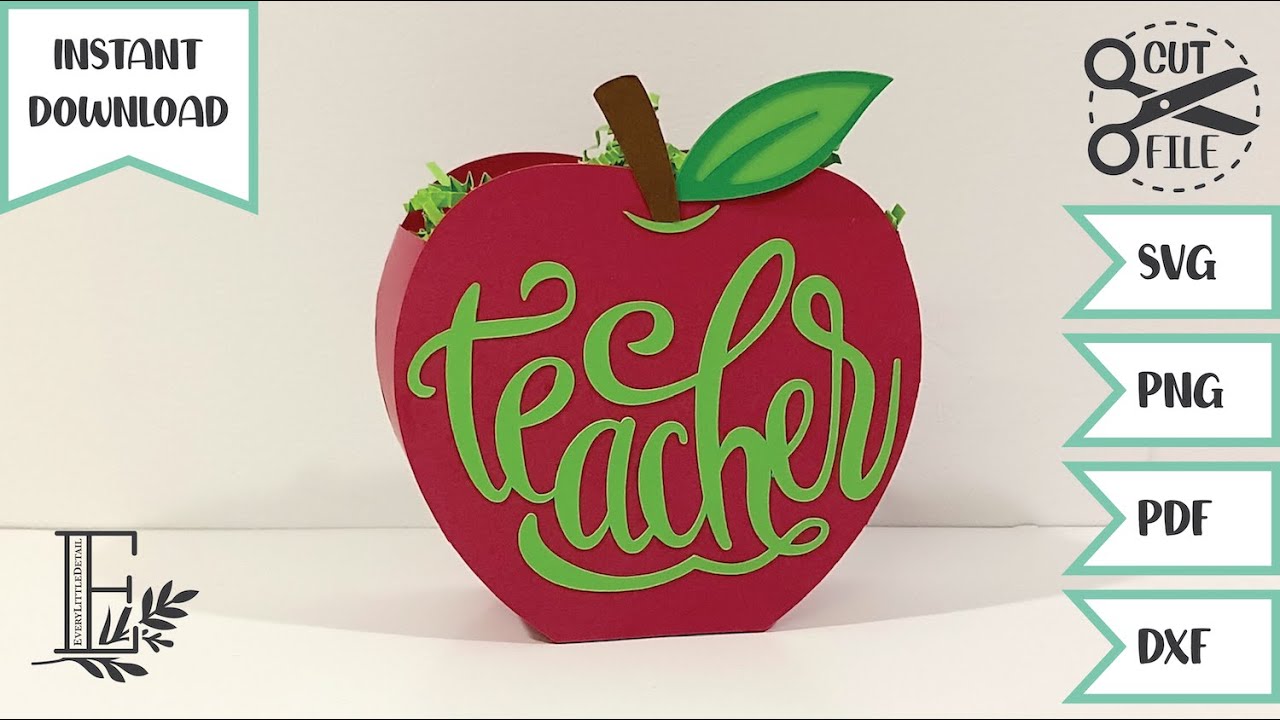 How to make a Teacher Apple Treat Box - YouTube