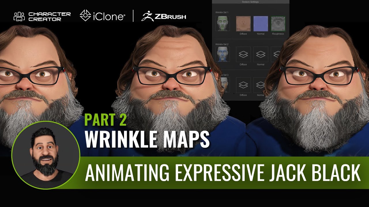 Animating Expressive Jack Black: CC ZBrush Face Tools - Wrinkle Maps ...