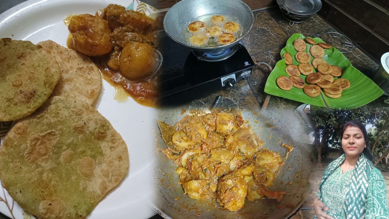 ଆଜି ରାତିର ଖାଇବାଟା tasty and yummy//green Puri//atta kakera recipe//Life ...