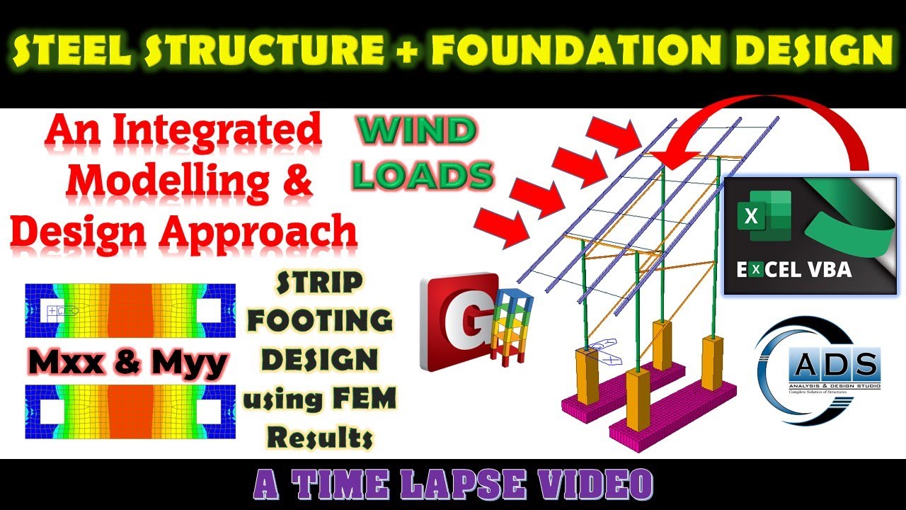 Steel Structure + Strip Footing Design Explained | FEM + Wind Loads ...