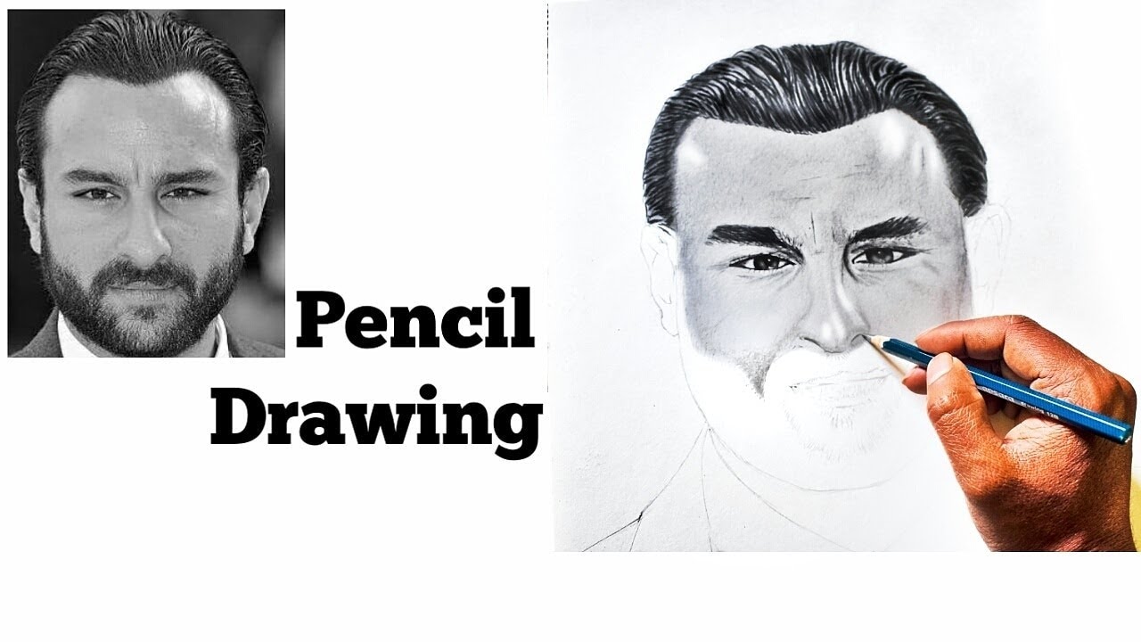 Saif Ali Khan drawing / hero saif ali khan drawing - YouTube