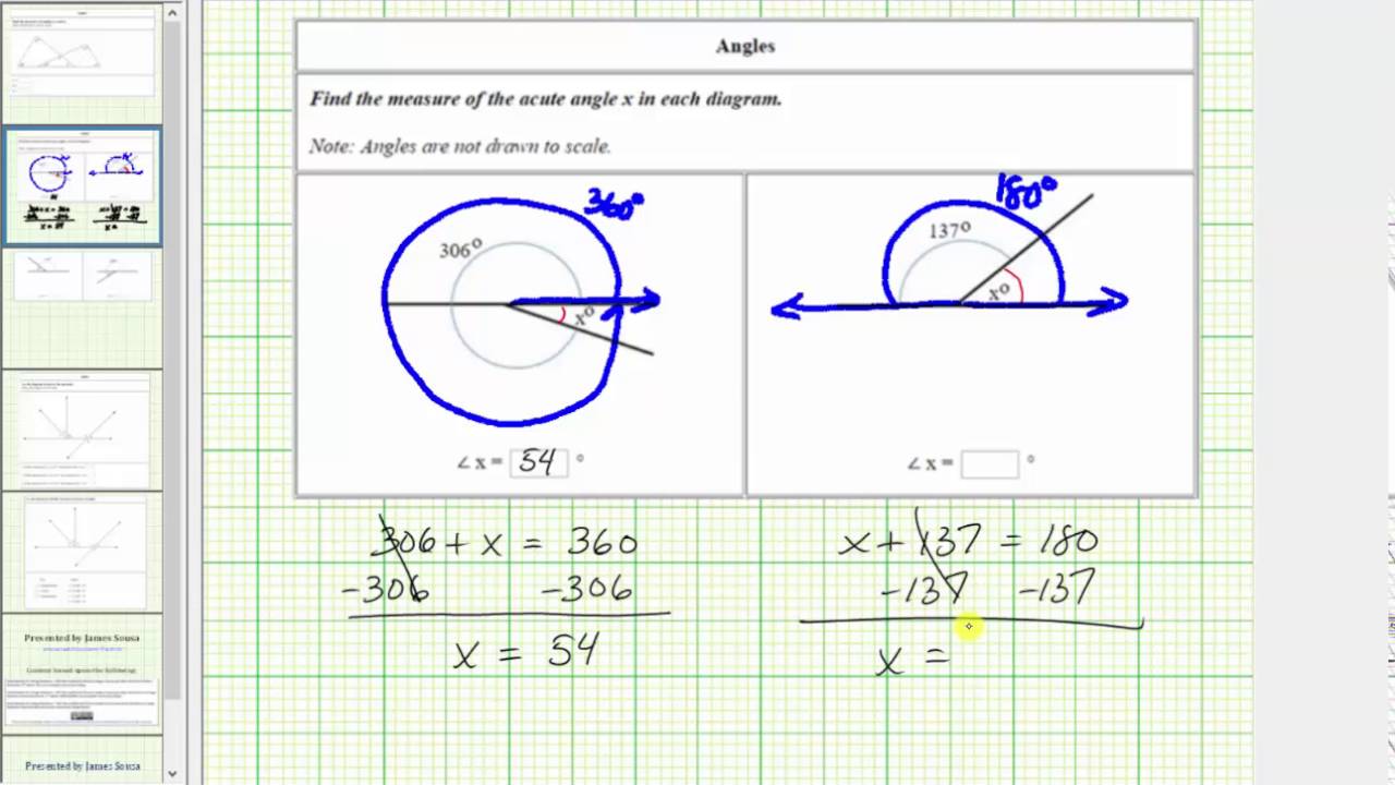 Determine the Measure of Reference Angles (Algebra) - YouTube
