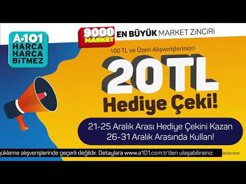 100 TL ve Üzeri Alışverişlerinizde 20 TL Hediye Çeki |  21 - 25 Aralık