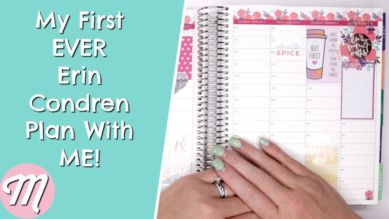 My First Ever Erin Condrin Plan With ME! Erin Condren Life Planner Feb ...
