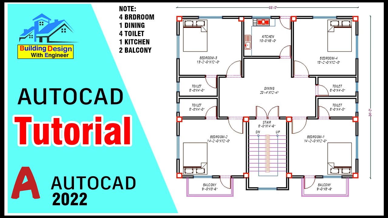 AutoCAD Simple Floor Plan Tutorial for Beginners | - YouTube