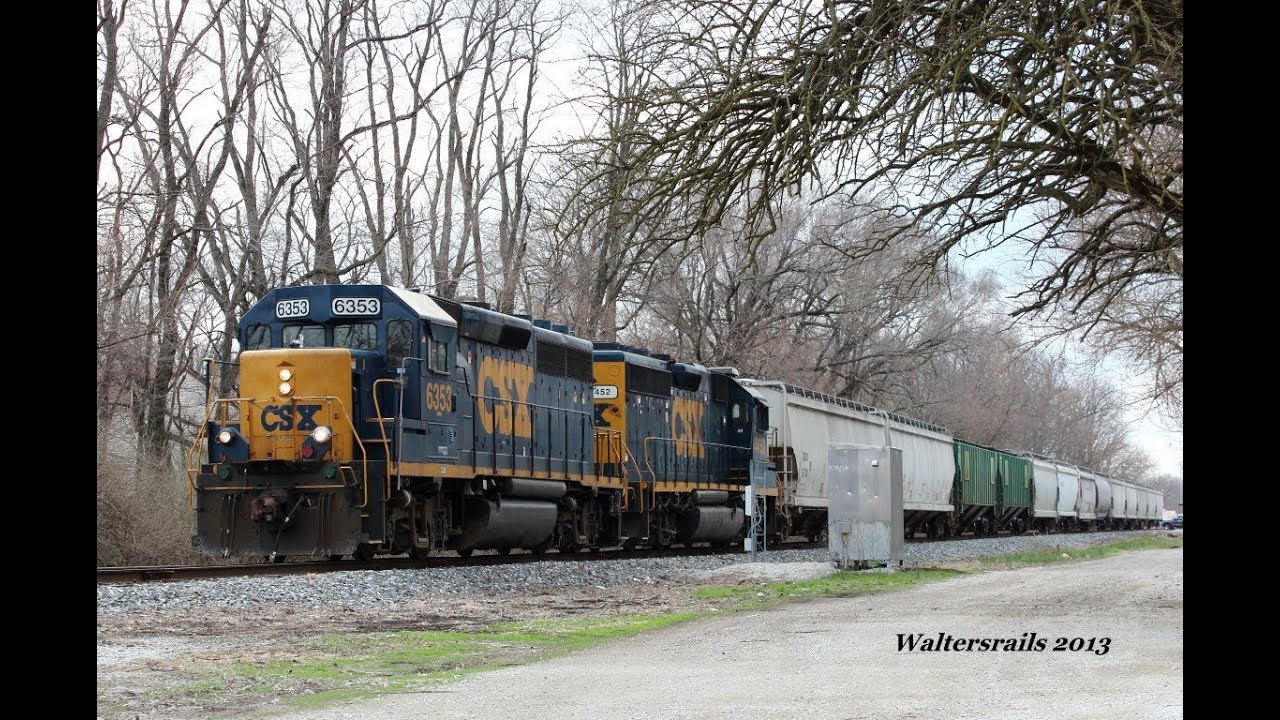 Paris Illinois CSX 6353 4452 Local Working the Mill - YouTube