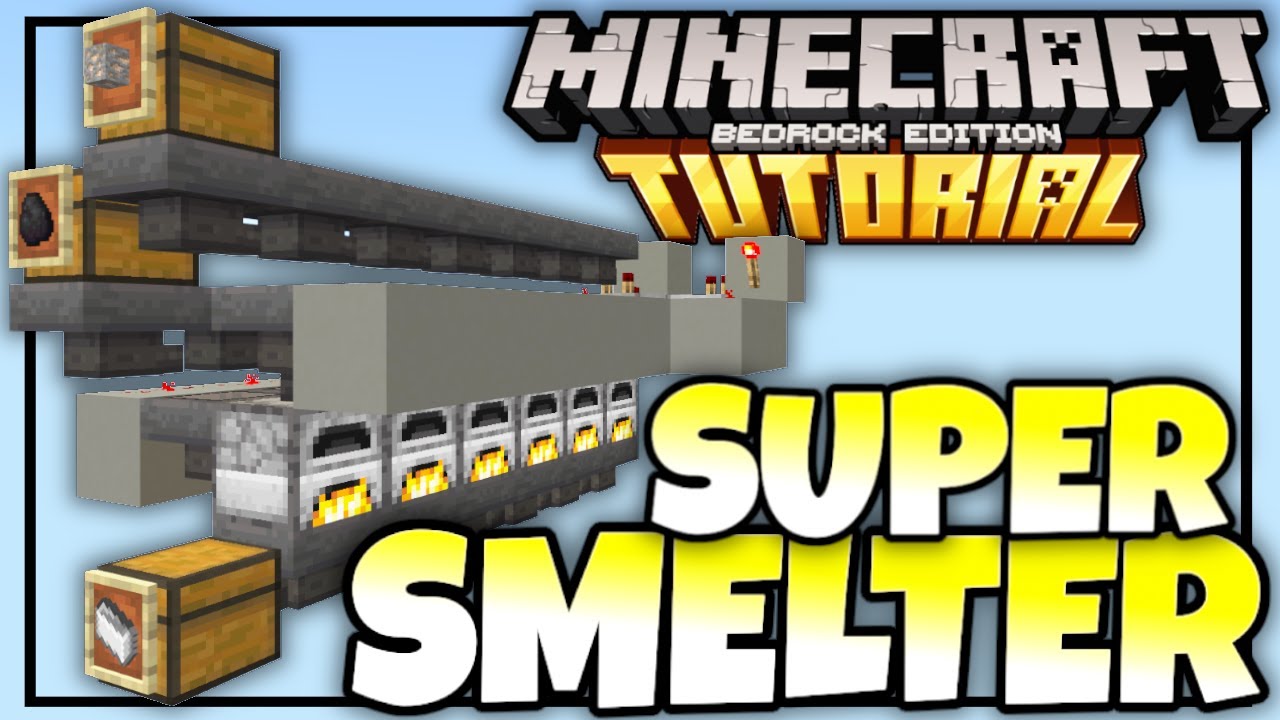 Minecraft Bedrock 🔥 SUPER SMELTER - AUTOMATIC 🔥Tutorial 🔥 MCPE,Xbox,PS4,Windows,Switch - YouTube