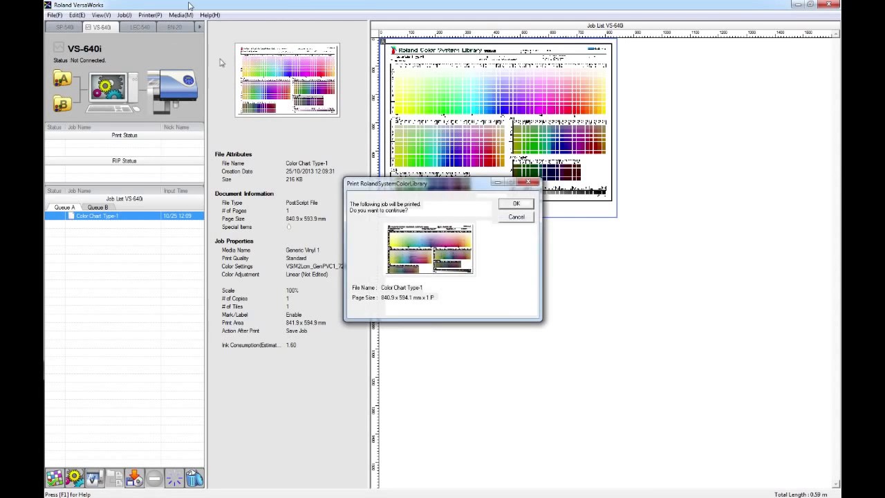 Roland VersaWorks - Printing the Roland Colour Systems Library - YouTube