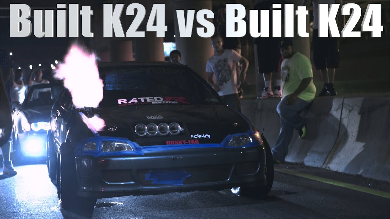 Fully Built K24 Hatch vs Fully Built K24 Coupe Heads up - YouTube
