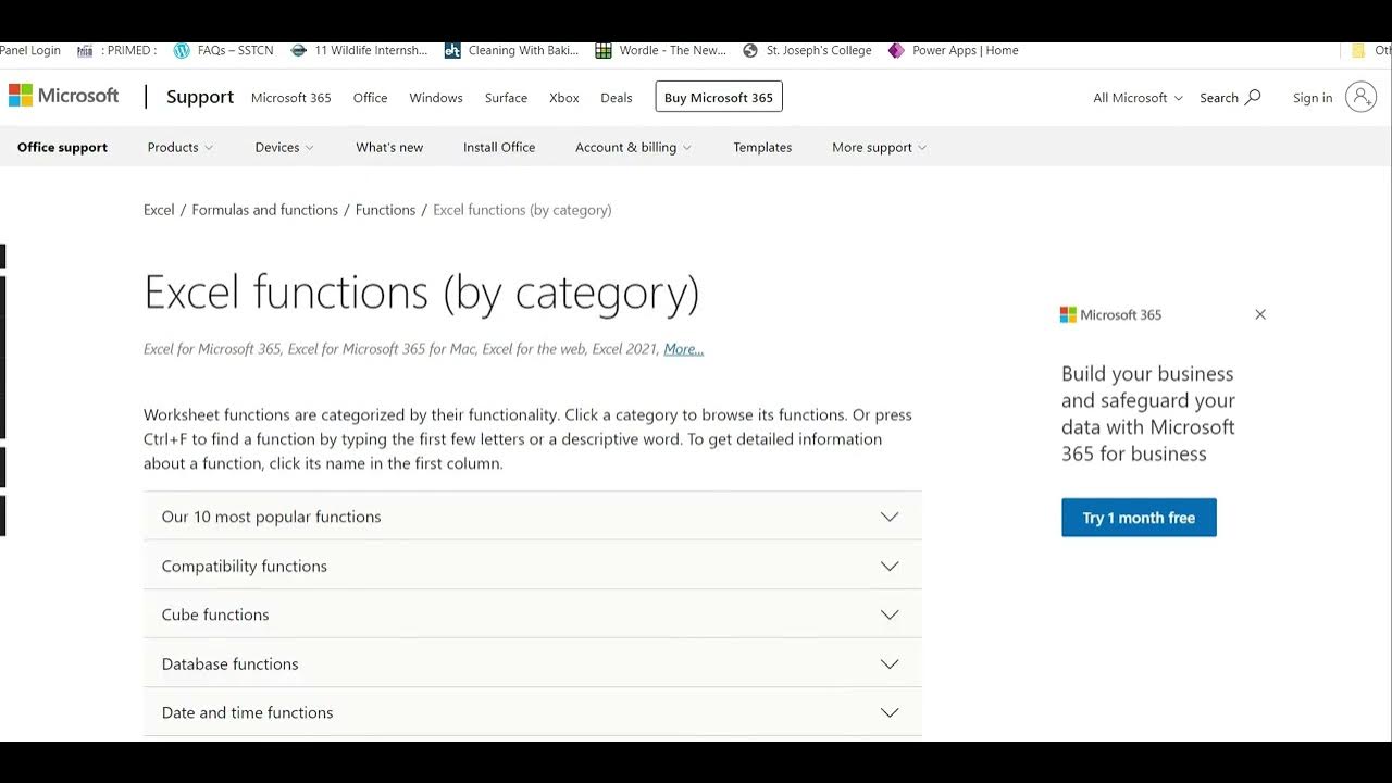 How many functions does Excel provide - YouTube