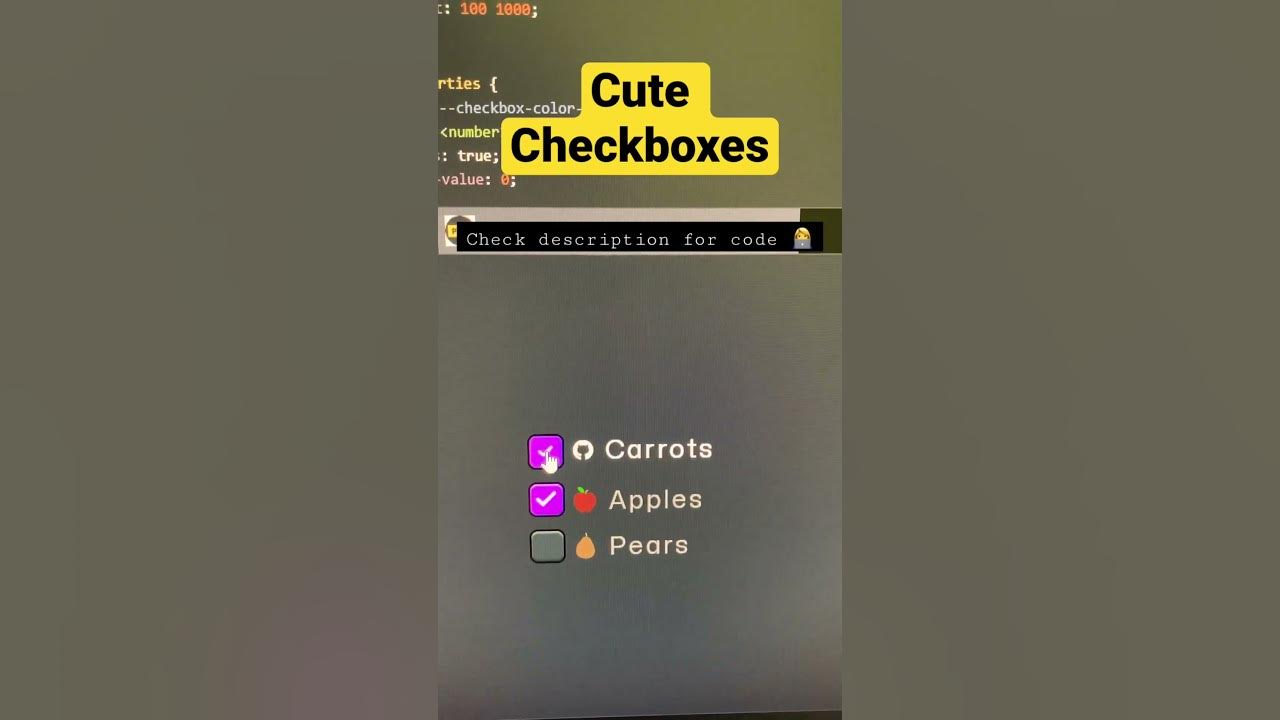 Cute Checkboxes Html Css Htmlcss Tutorials Htmlcsstutorial Shorts Youtube 