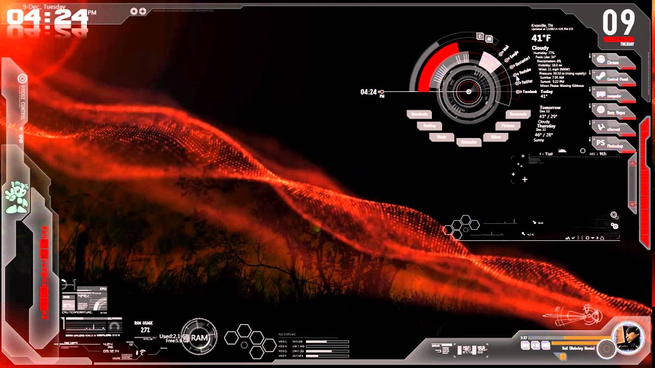 My Rainmeter / Dreamscene Desktop with altered Avenger Skin 2014 - YouTube