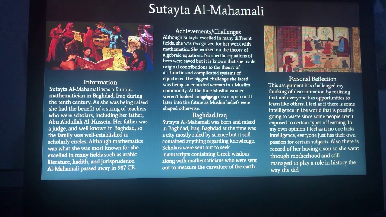 Sutayta Al-Mahamali Presentation - YouTube