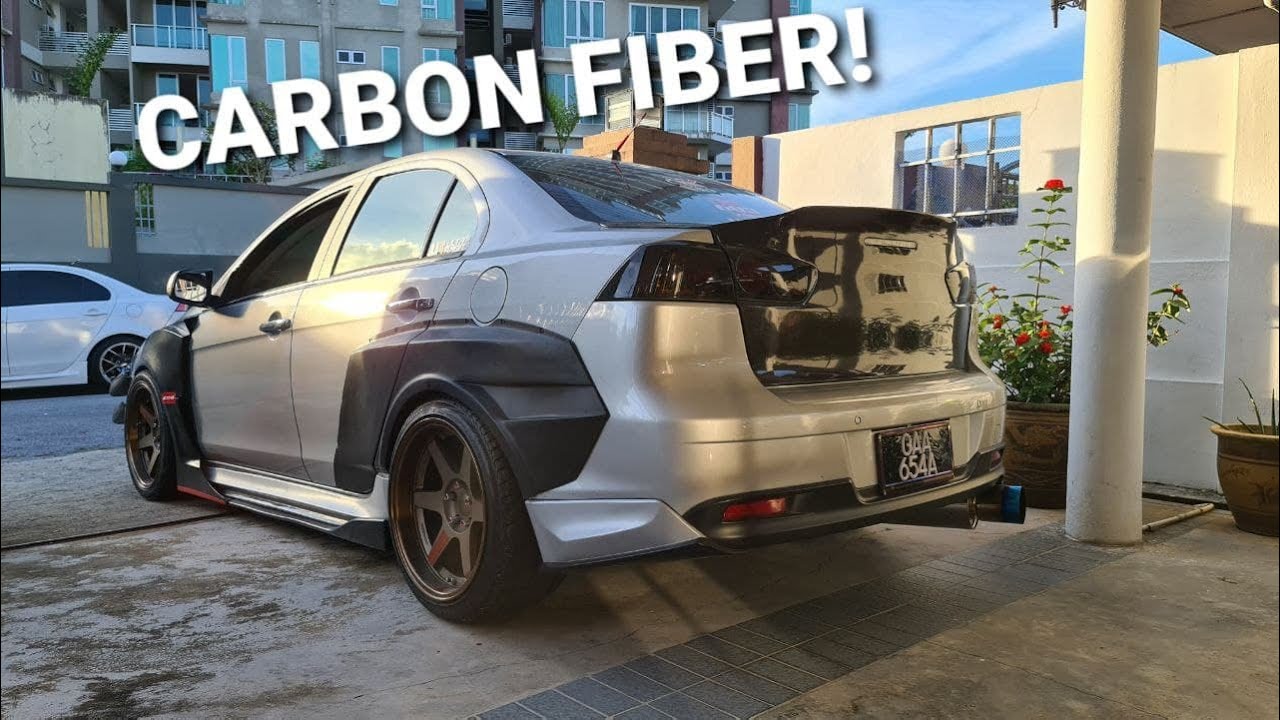 Evo X CSL-Style Carbon Fiber Trunk Install on widebody Proton Inspira ...