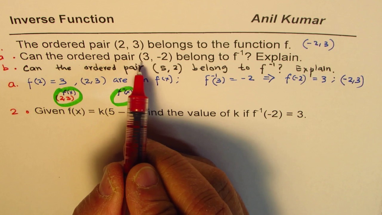 Inverse Function Communication Test for Possibility of ordered pairs in ...