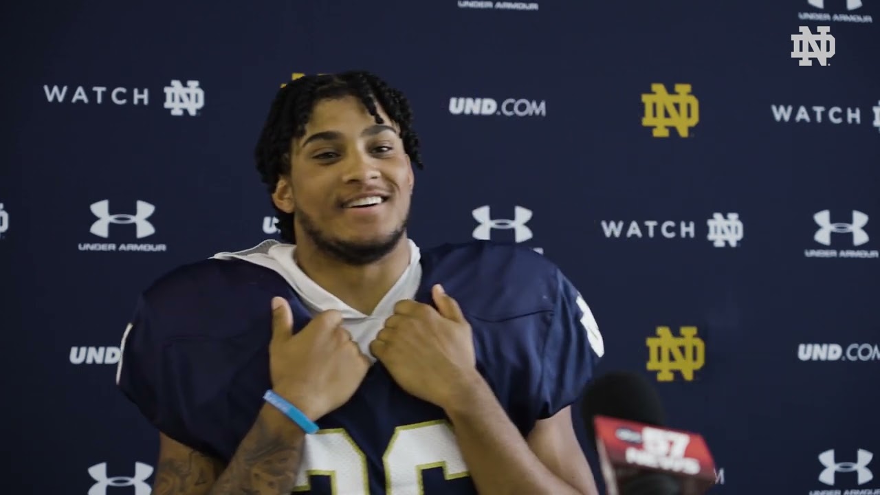 @NDFootball - Xavier Watts Post Practice - 8-22-2022 - YouTube