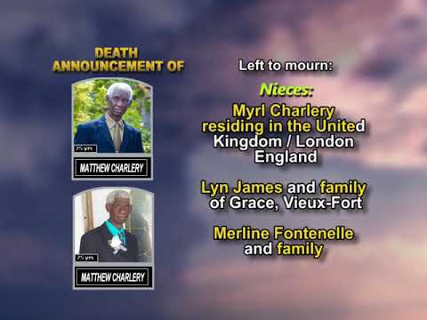 Matthew Charlery ~ Long Obituary
