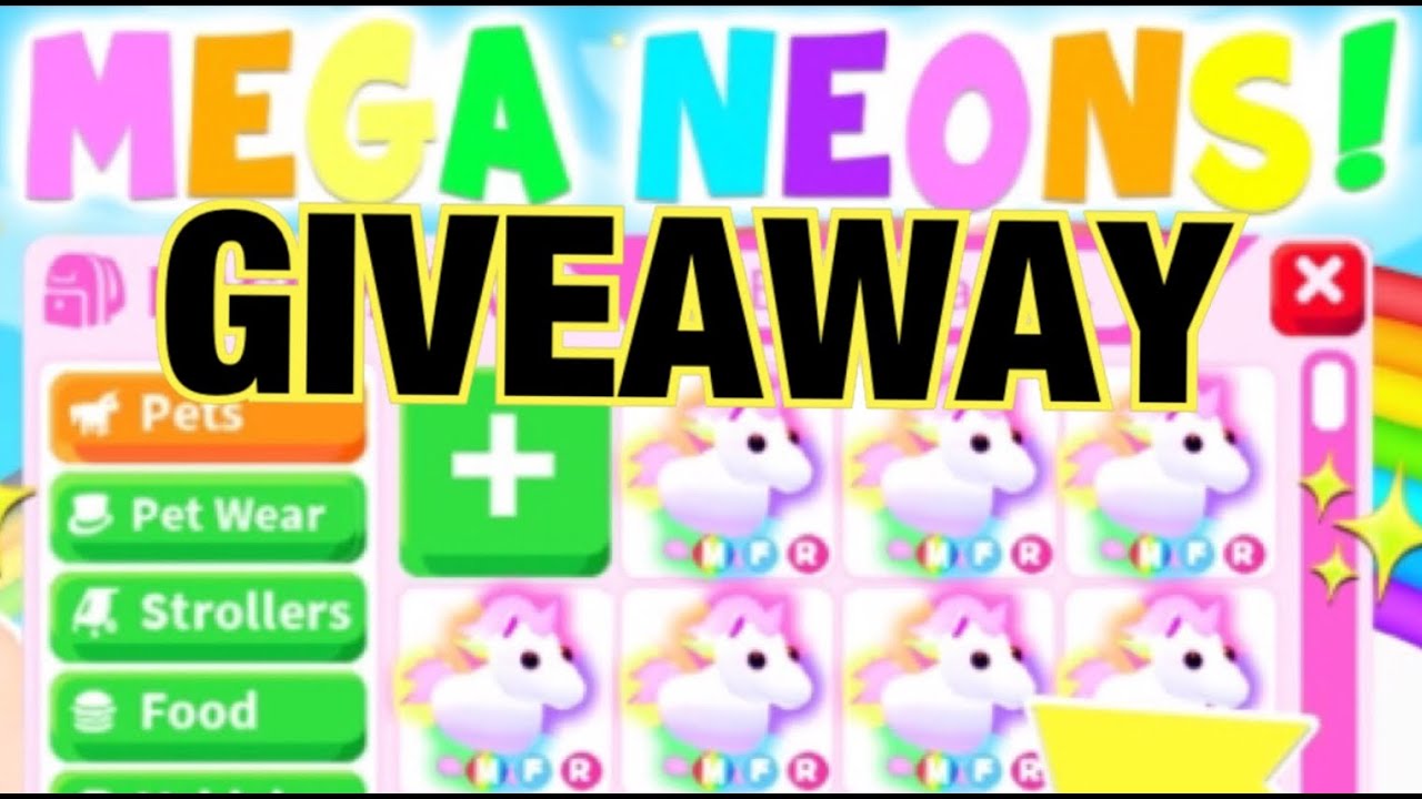 ADOPT ME MEGA NEON GIVEAWAY - YouTube