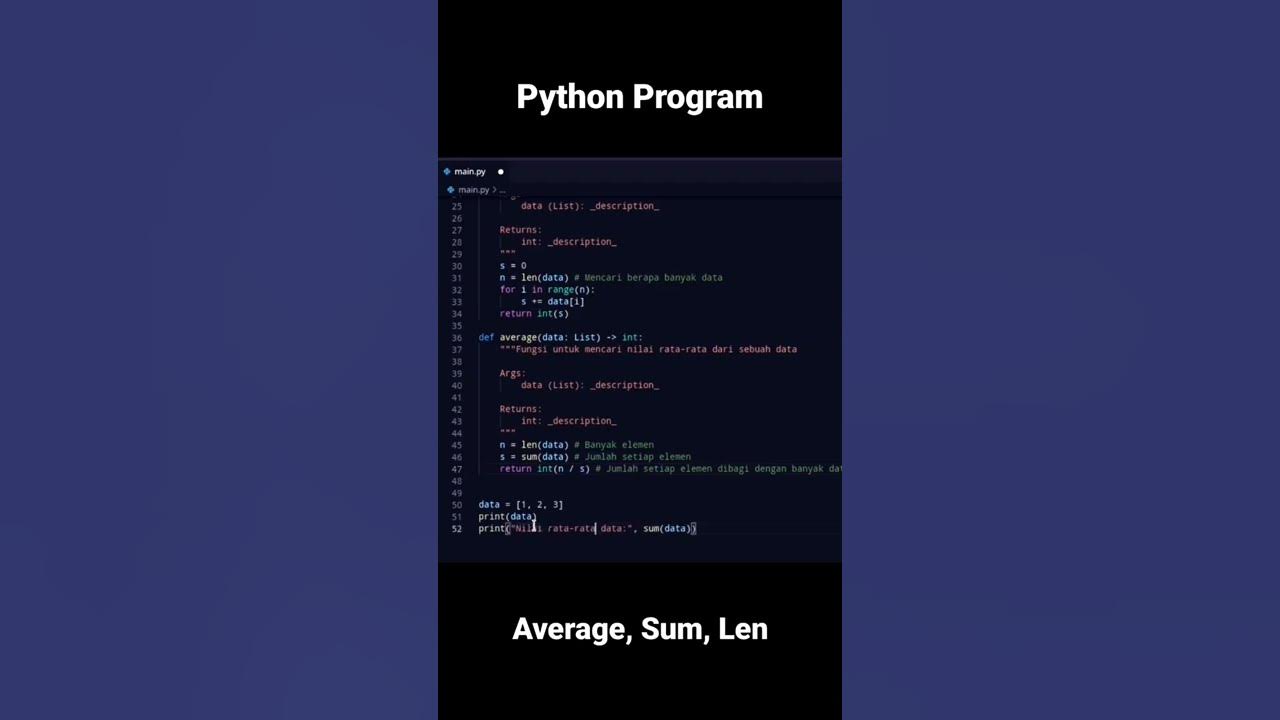 Membuat program python untuk mencari nilai rata-rata pada array data. - YouTube