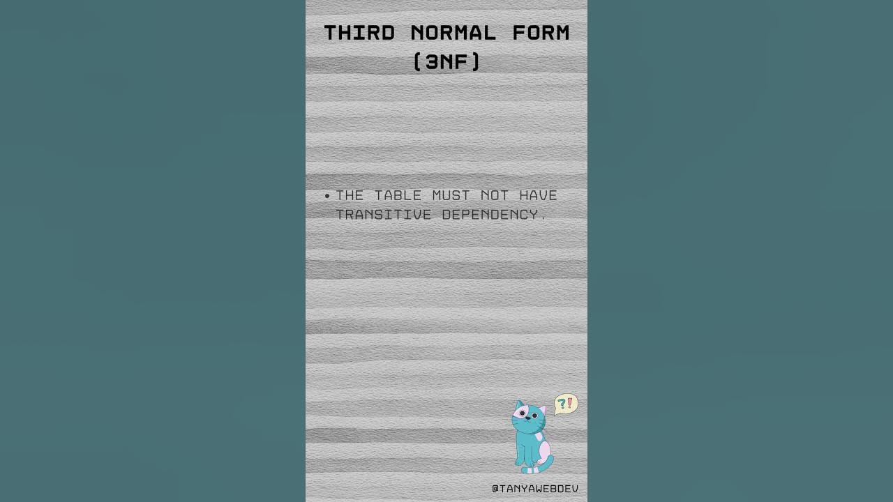 Third Normal Form (3NF) in DBMS - explanation with example - YouTube