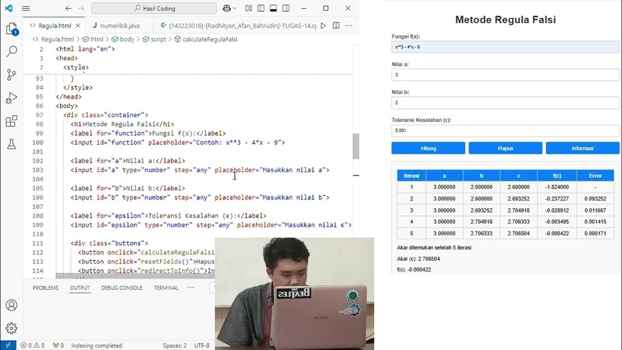 presentasi program regula falsi - YouTube