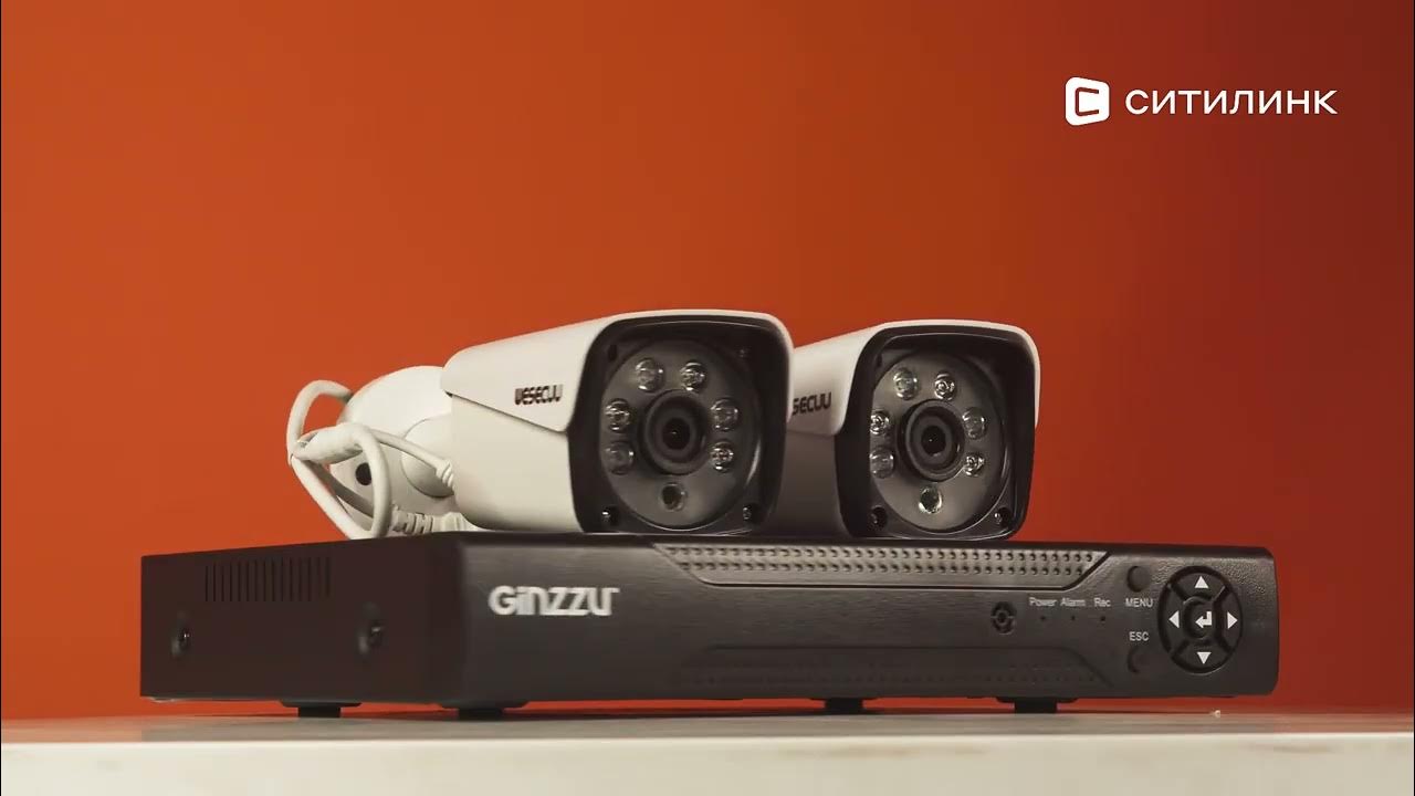 Обзор комплекта видеонаблюдения Ginzzu HK-421N | Ситилинк - YouTube