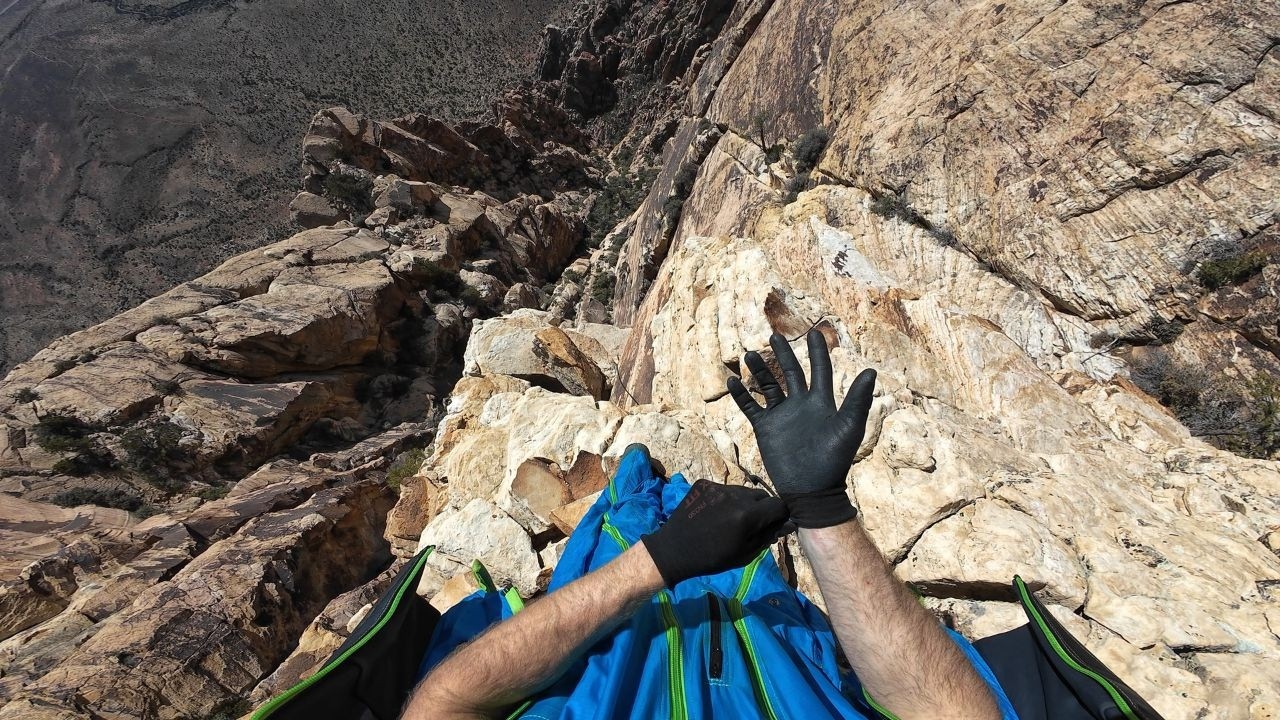 Wingsuit BASE Jump Desert Gully Exit (Mission Complete) - YouTube