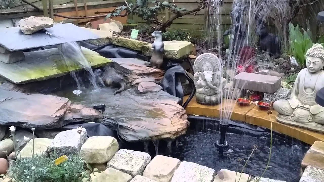 Solar powered water feature - YouTube