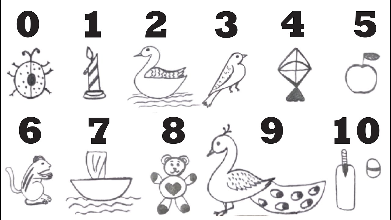 How to Draw Pictures using Numbers | Drawing With Alira - YouTube