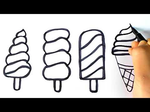 How to draw Ice-cream easy step by step |Rainbow Ice-cream drawing ...