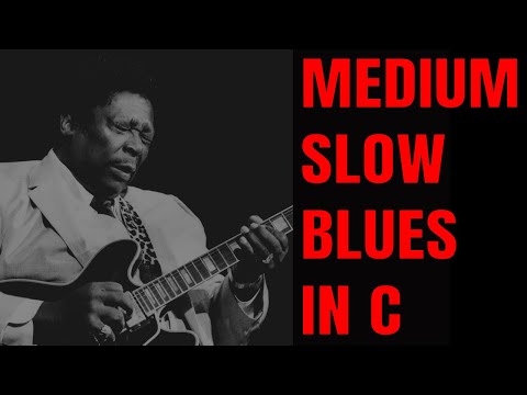 MEDIUM SLOW 12 BAR BLUES JAM KEY OF C | GUITAR BACKING TRACK