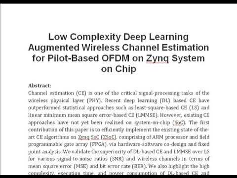 Low Complexity Deep Learning Augmented Wireless Channel Estimation for Pilot Based OFDM on Zynq ...