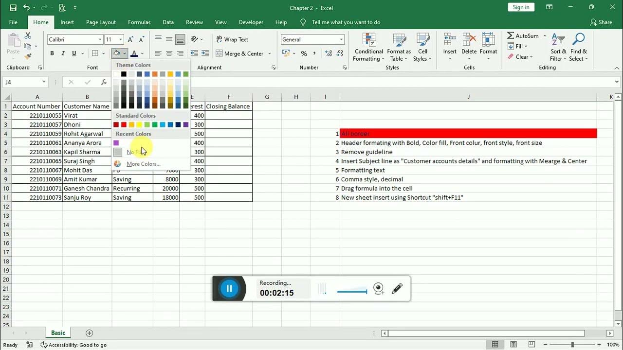 MS Excel Chapter 2 | RakibuL LearninG | Basics of Excel features for ...