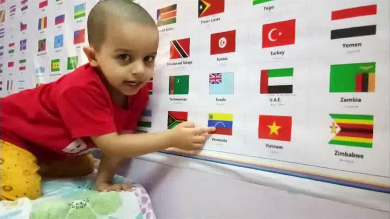 YOUNGEST TO RECITE COUNTRIES & CAPITALS NAMES BY IDENTIFYING THEIR FLAGS - YouTube