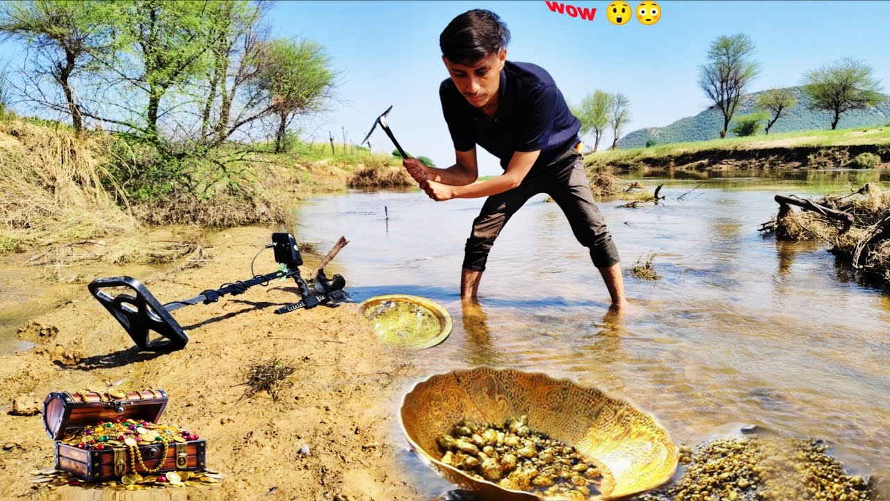 We Found Treasure In The River With Metal Detector Machine / New Metal ...