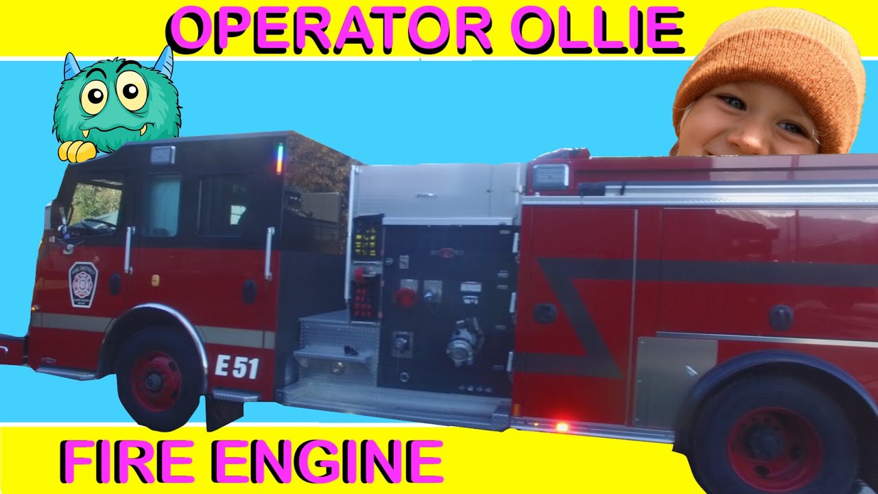 Big Red Fire truck, Fire Engine, Heavy Machinery for kids, Farm Kid ...