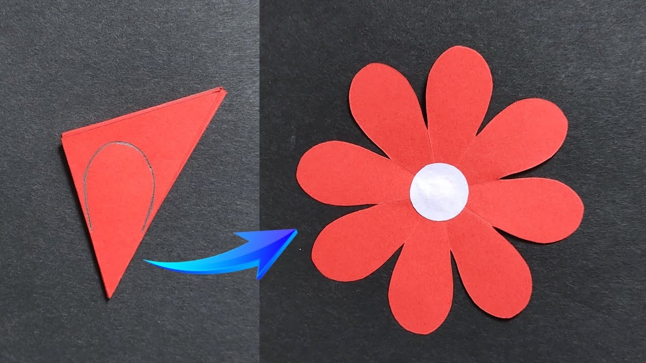 How To Make Paper Flower Craft | Paper Flower Making Step By Step | DIY ...