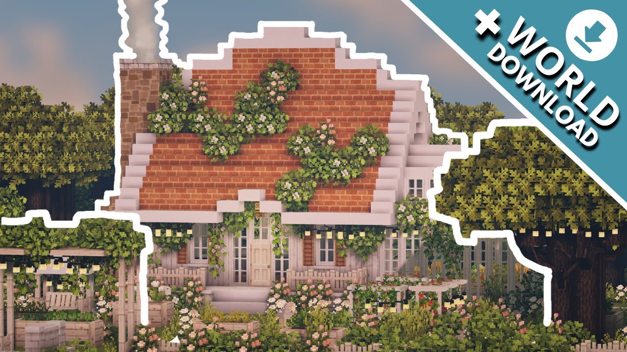 Speed Build【Cottagecore House with a Greenhouse】+ DOWNLOAD🌻Minecraft ...