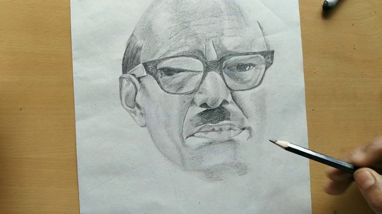 Vaikom Muhammad Basheer drawing|pencil portrait drawing|pencil sketch ...
