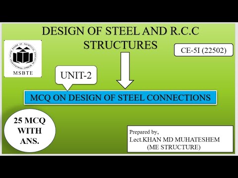 mcq on design of steel and R.C.C structures unit-2||mcq on design of ...