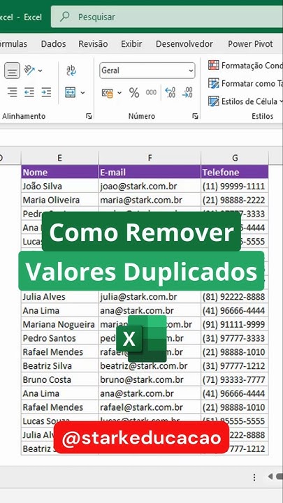 Como Remover Valores Duplicados no Excel | #excel - YouTube