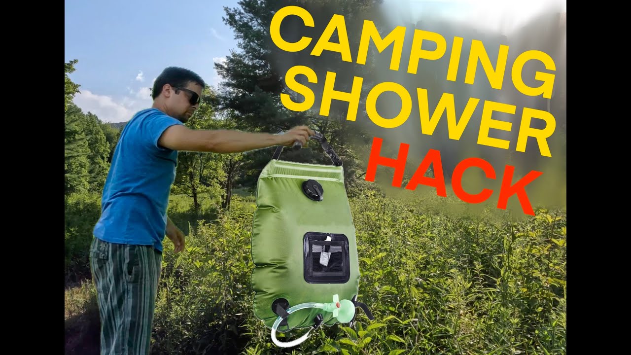 $20 Amazon Camping Shower Hack - Portable Solar Shower - YouTube